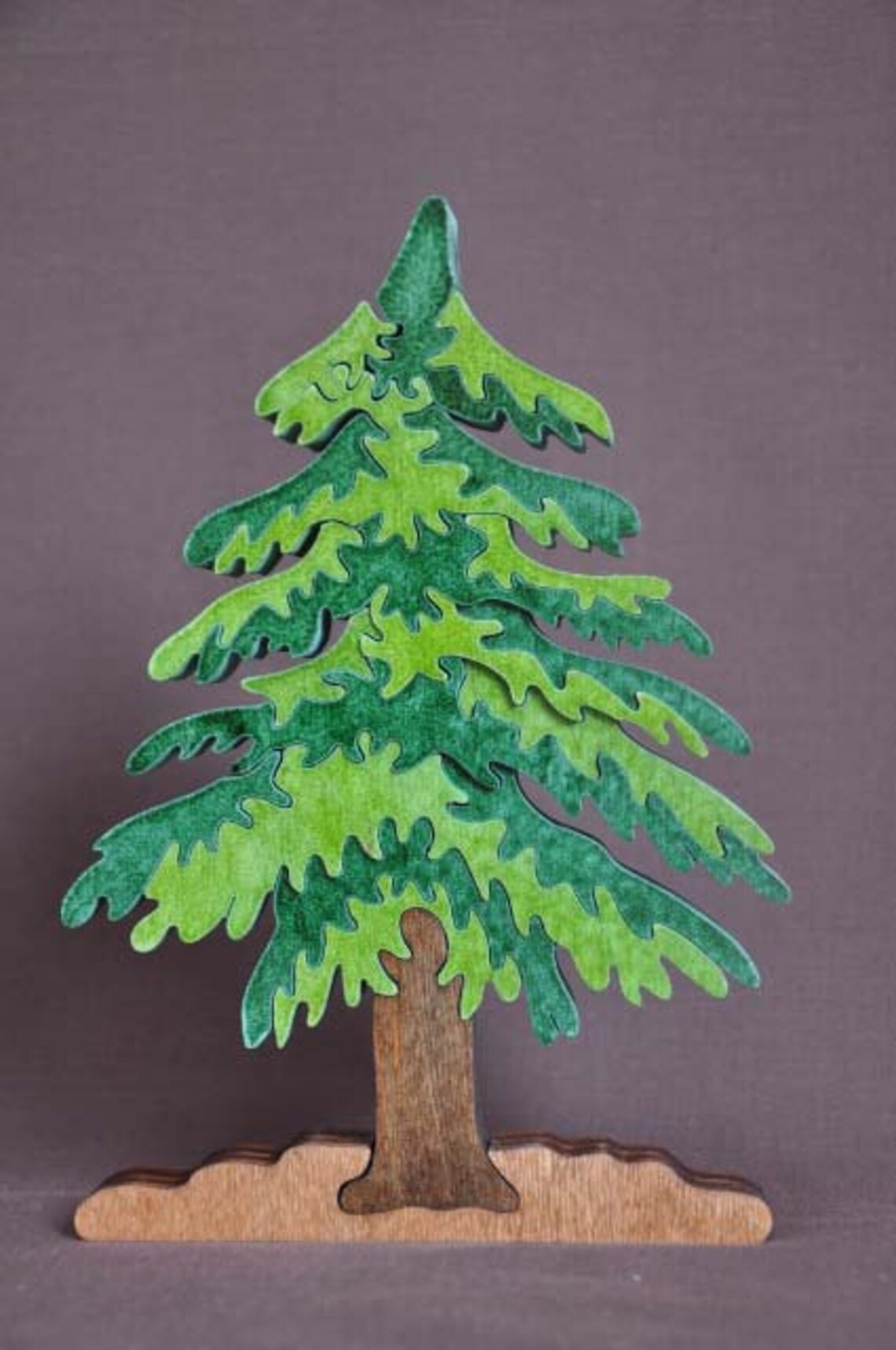Beautiful Hemlock Pine Christmas Tree Puzzle Wooden Toy Decoration Hand ...
