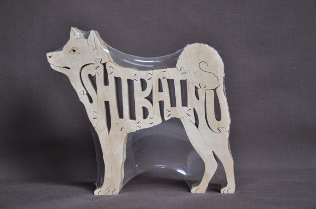 Shiba Inu or Mame Shiba Dog Puzzle Wooden Toy Hand Cut With Scroll Saw ...