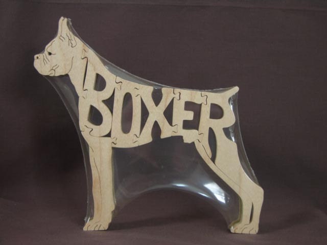Boxer Wooden Dog Toy Puzzle Hand Cut Figurine Art - Etsy