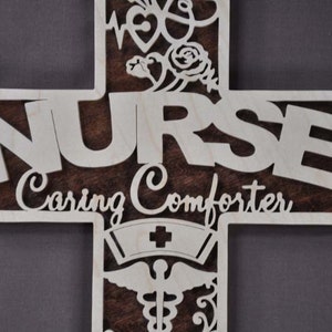 Nurse Nursing Cross Scrolled Wooden Cross Wall Hanging Gift - Etsy