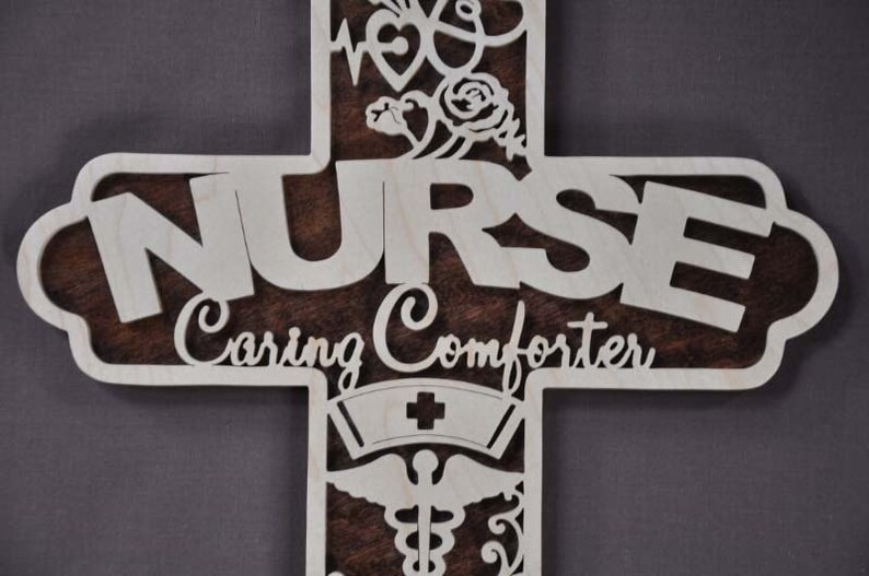 Nurse Nursing Cross Scrolled Wooden Cross Wall Hanging Gift | Etsy