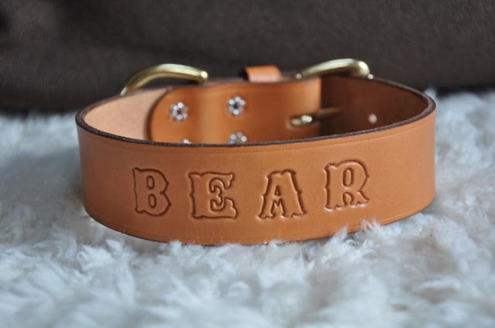 Extra Large Custom Made Leather Dog Collar 2 Inches Wide With | Etsy