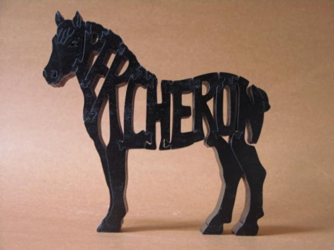 Percheron Draft Horse Puzzle Wooden Toy Hand Cut Farm Art Figurine - Etsy
