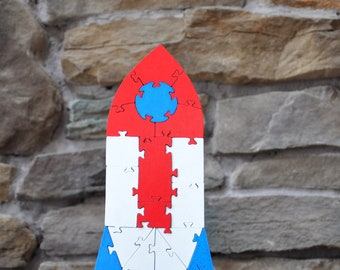 Wooden Rocket Puzzle - Etsy
