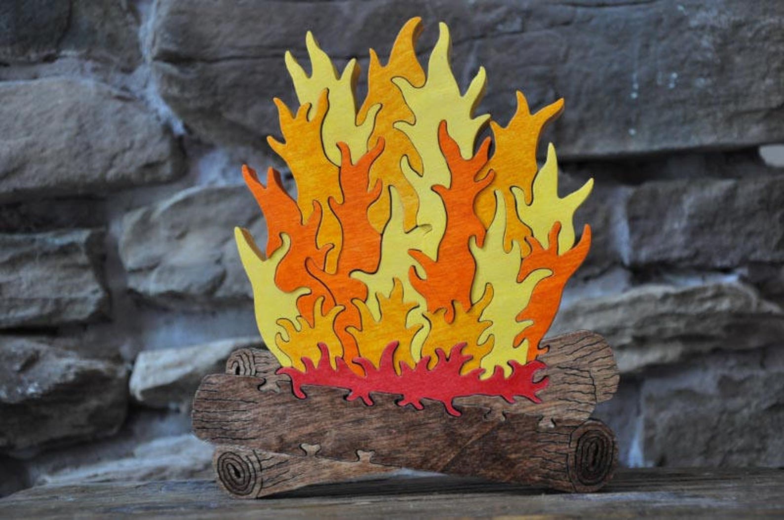 Campfire FUN Hand Cut Wooden Camping Fire Puzzle Toy Made in USA - Etsy