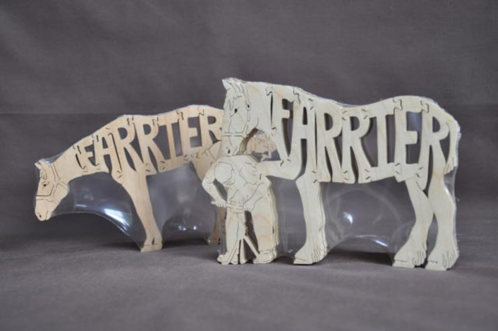 Farrier Horse Blacksmith Puzzle Wooden Toy Hand Cut With Scroll Saw ...