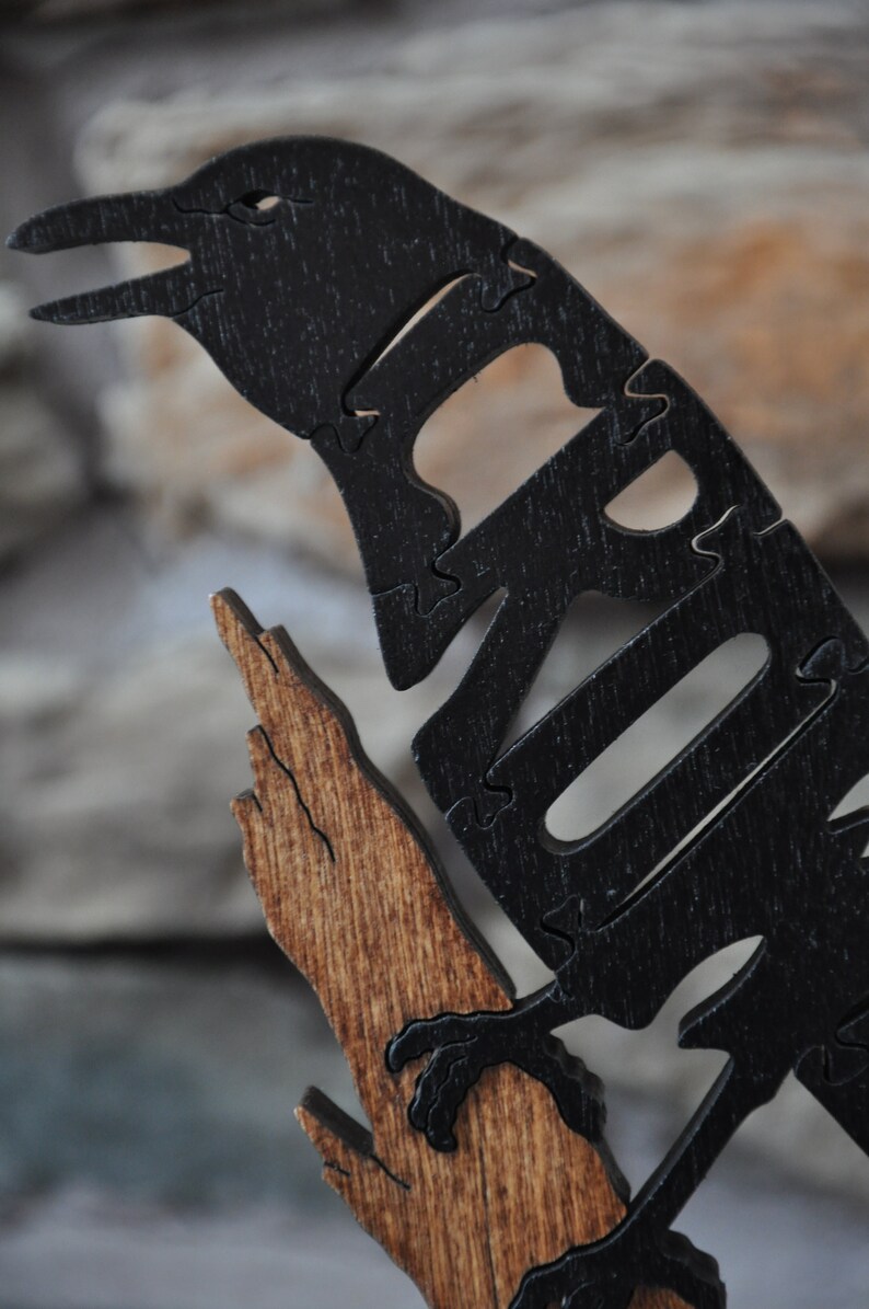 Black Crow Bird Animal Puzzle Wooden Toy Hand Cut Figurine Art - Etsy