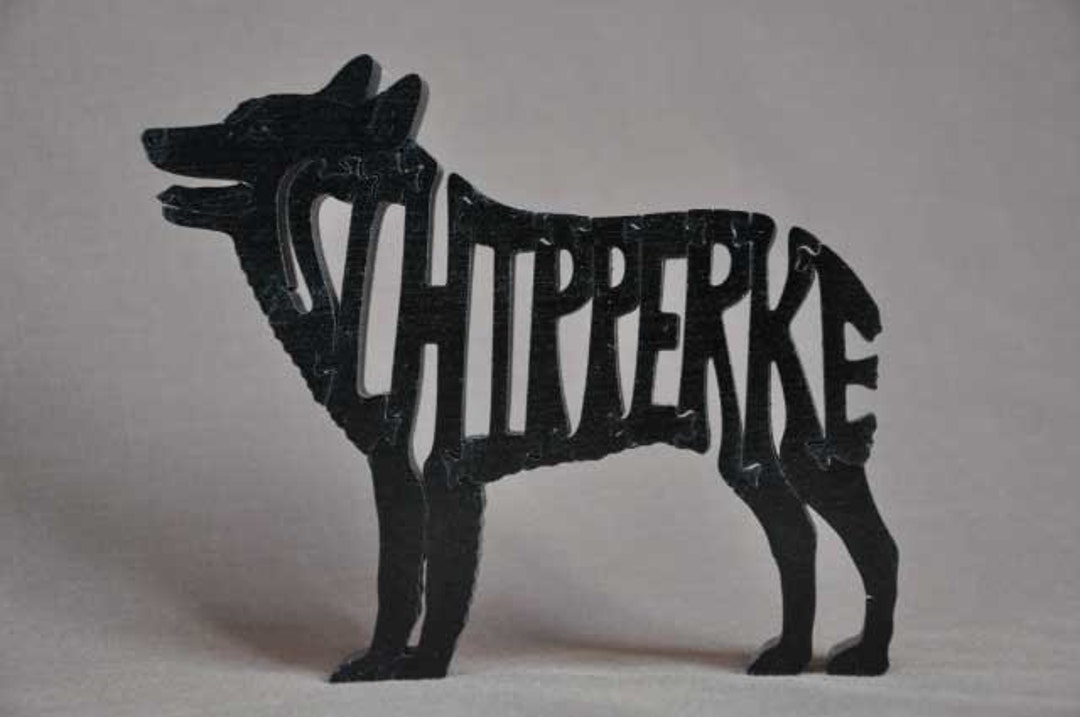 Schipperke Dog Puzzle Wooden Toy Hand Cut With Scroll Saw Figurine Art ...