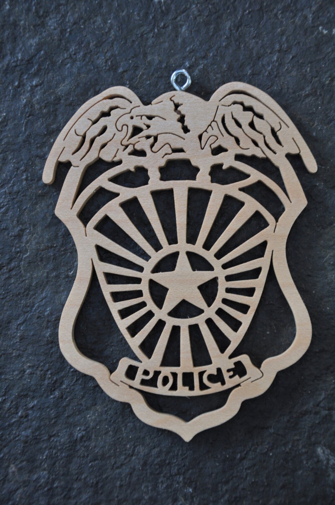 Police Cop Law Enforcement Ornament Hand Cut Wooden Christmas Ornaments ...