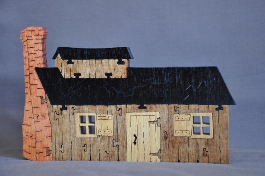 Maple Syrup Sugar Shack Log Cabin Wooden Toy Puzzle Hand Cut - Etsy