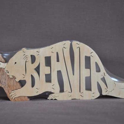 Beaver Animal Puzzle Wooden Toy Hand Cut Figurine Woodland Art - Etsy UK