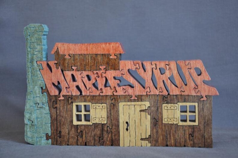 Maple Syrup Sugar Shack Log Cabin Wooden Toy Puzzle Hand Cut - Etsy