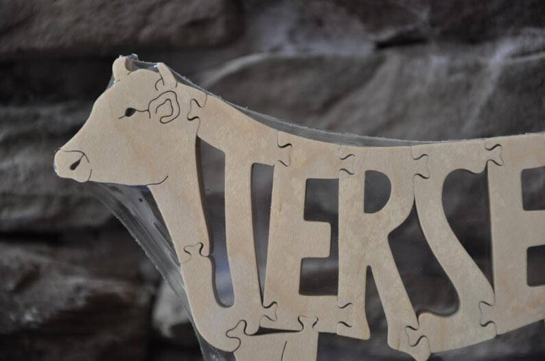 Jersey Cow or Bull Wooden Farm Puzzle Toy Hand Made Figurine - Etsy