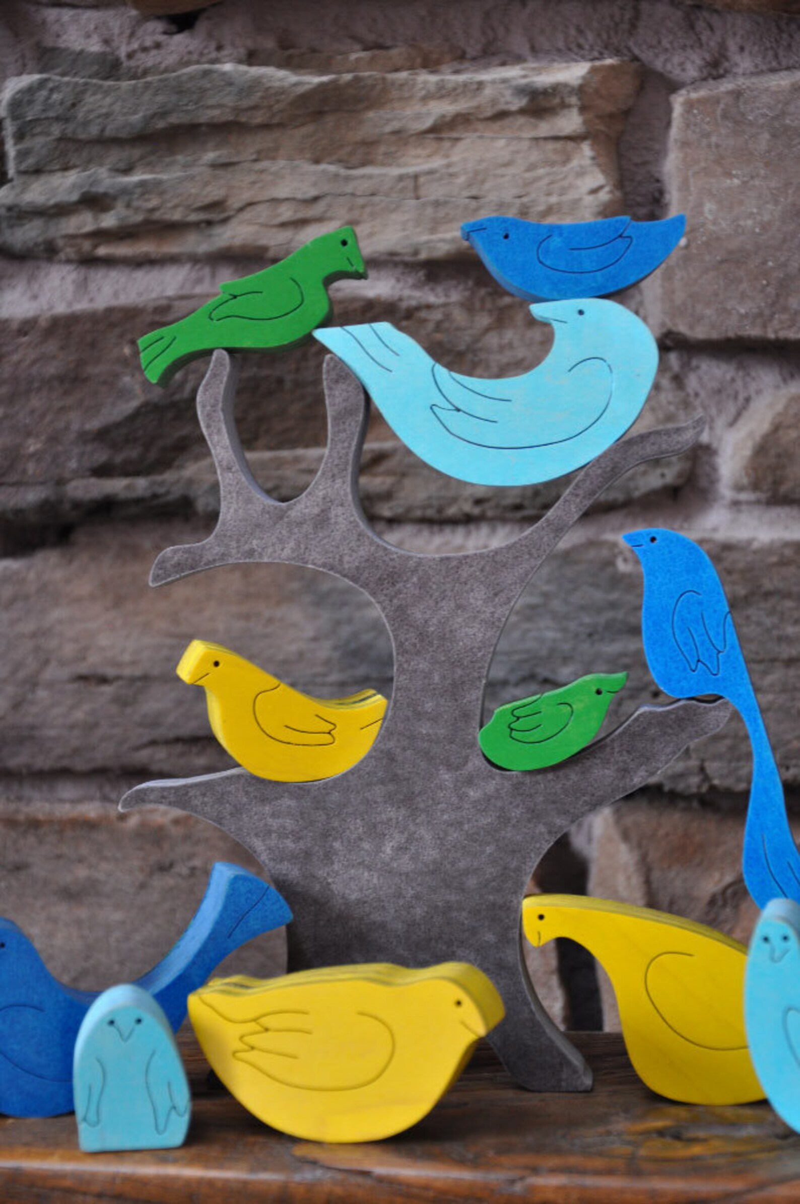 Beautiful Natural Birds With Tree Puzzle Color Choice Toy Hand Cut ...