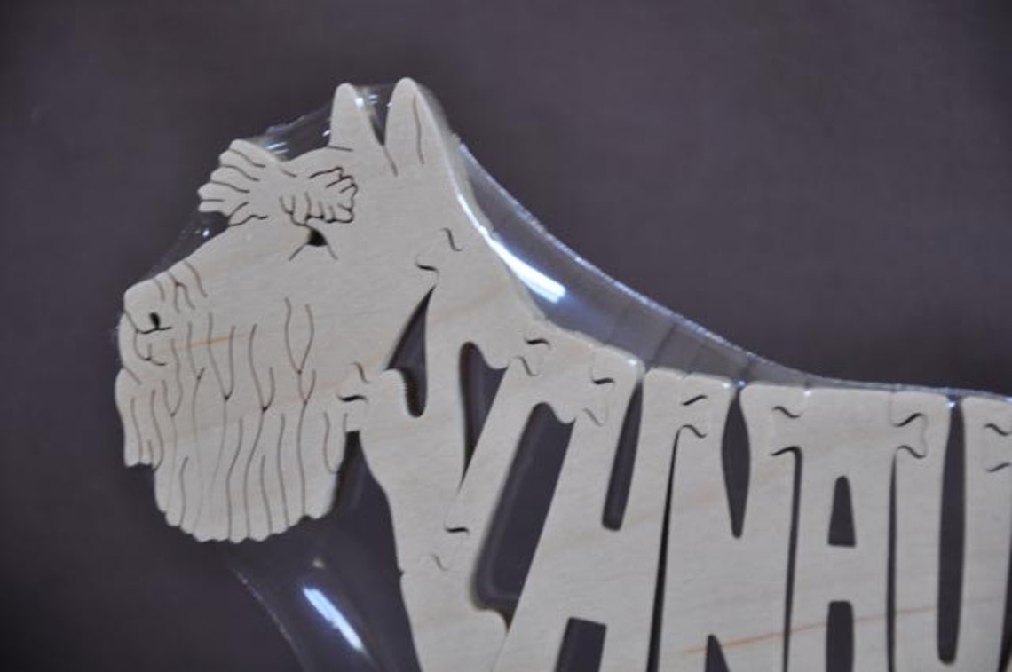 Miniature Schnauzer Dog Puzzle Wooden Toy Hand Cut With Scroll - Etsy