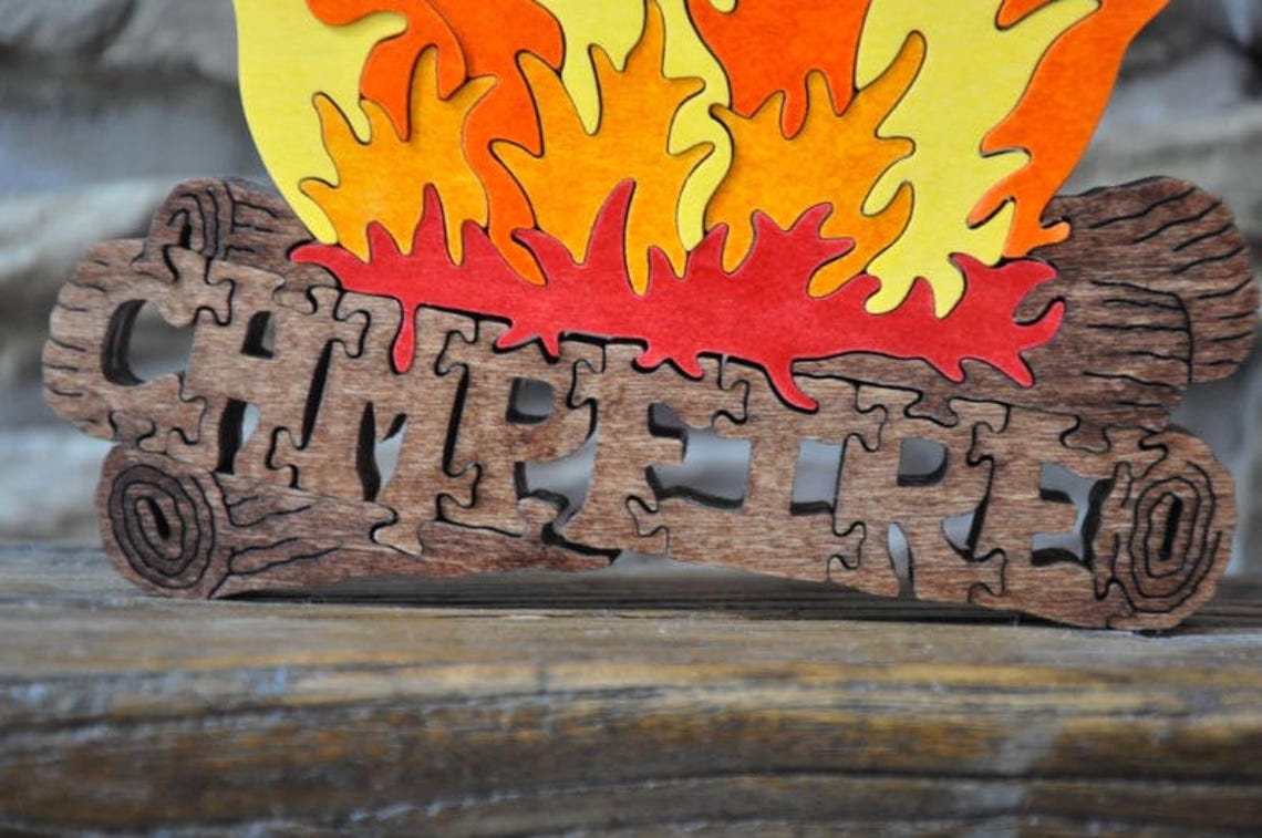 Campfire FUN Hand Cut Wooden Camping Fire Puzzle Toy Made in - Etsy