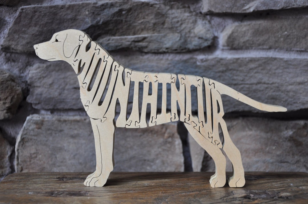 NEW Mountain Cur Hunting Dog Puzzle Wooden Toy Hand Cut With Scroll Saw ...