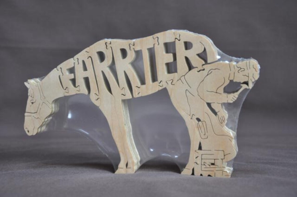 Farrier Horse Blacksmith Puzzle Wooden Toy Hand Cut With Scroll Saw ...