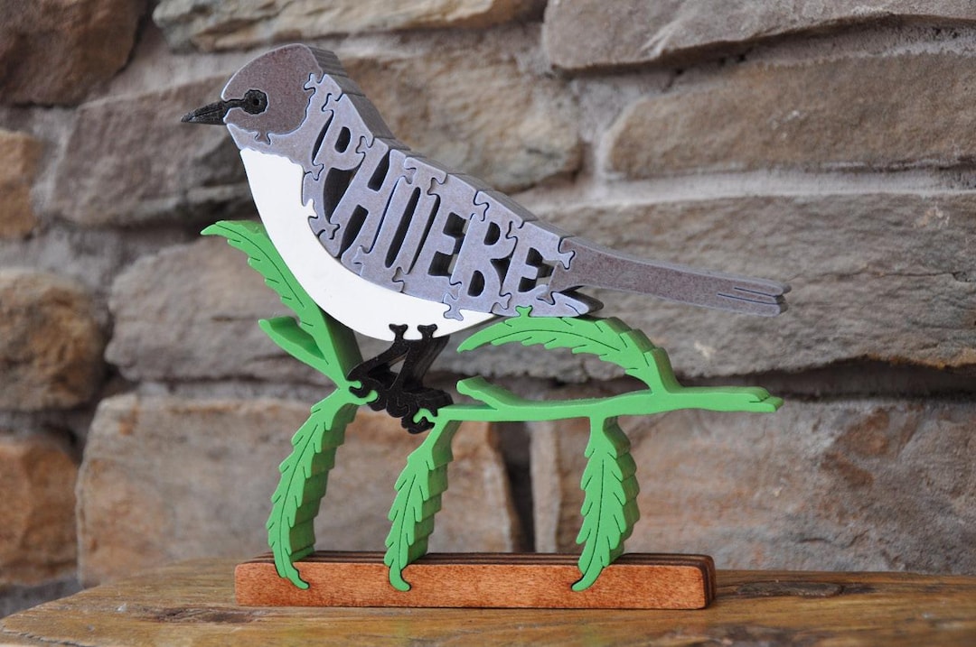 Beautiful Little Phoebe Song Bird Puzzle Wooden Toy Hand Cut Art ...