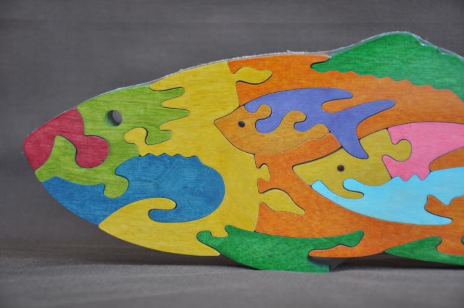 Large Tropical Fish Colorful Wood Puzzle Toy Hand Cut With Scroll Saw ...