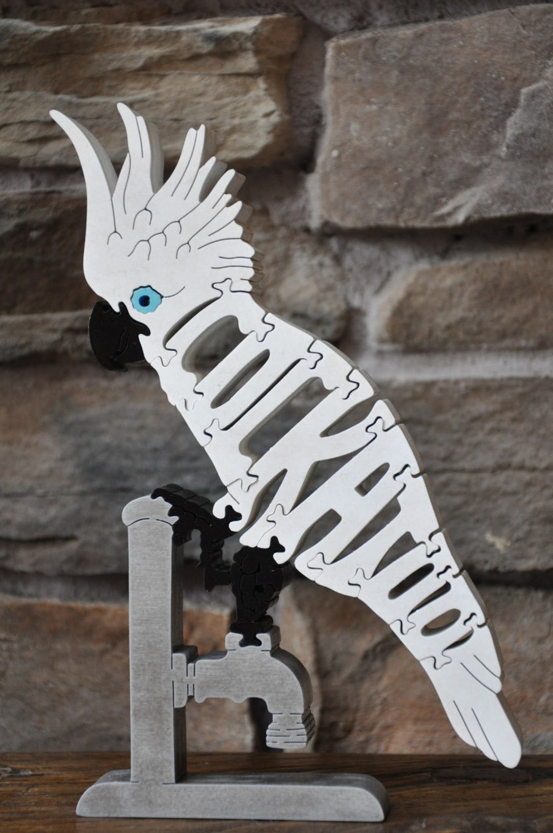 Cockatoo Parrot Bird Animal Puzzle Wooden Toy Hand Cut Figurine Art - Etsy