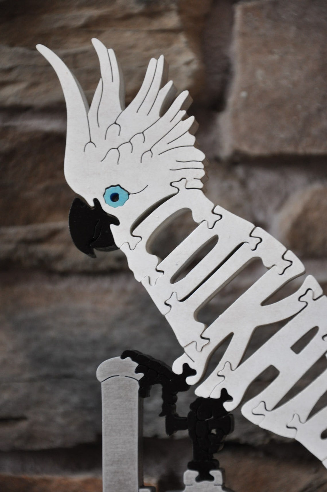 Cockatoo Parrot Bird Animal Puzzle Wooden Toy Hand Cut Figurine Art - Etsy