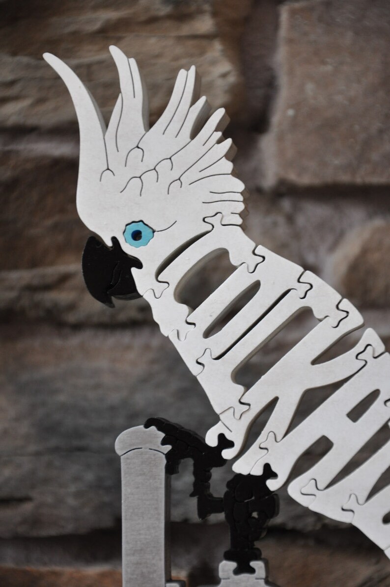 Cockatoo Parrot Bird Animal Puzzle Wooden Toy Hand Cut Figurine Art - Etsy