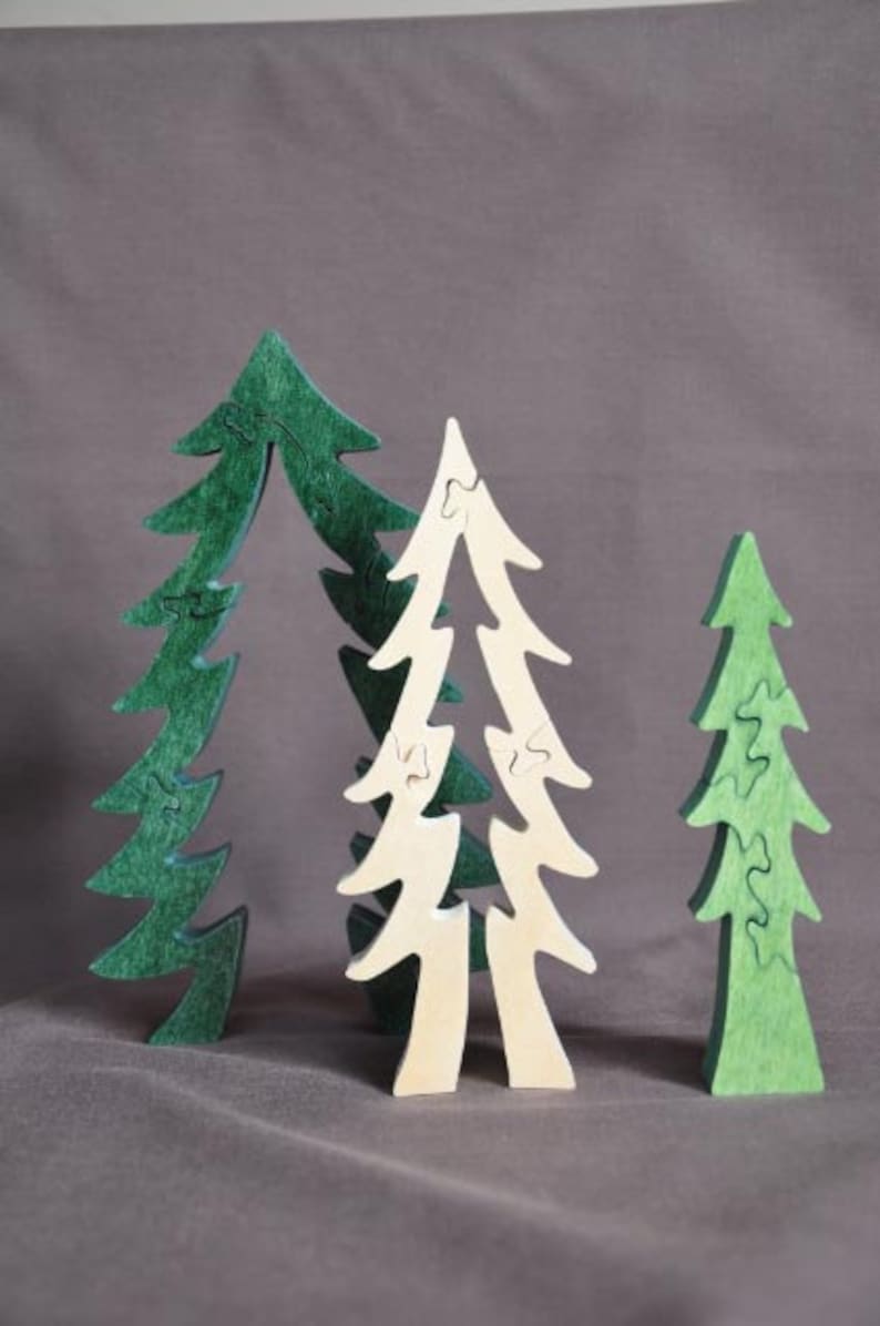 Beautiful Natural Pine Christmas Tree Puzzle Wooden Toy - Etsy