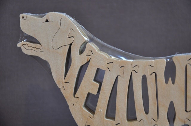 Yellow Lab Labrador Dog Puzzle Wooden Toy Hand Cut Figurine - Etsy