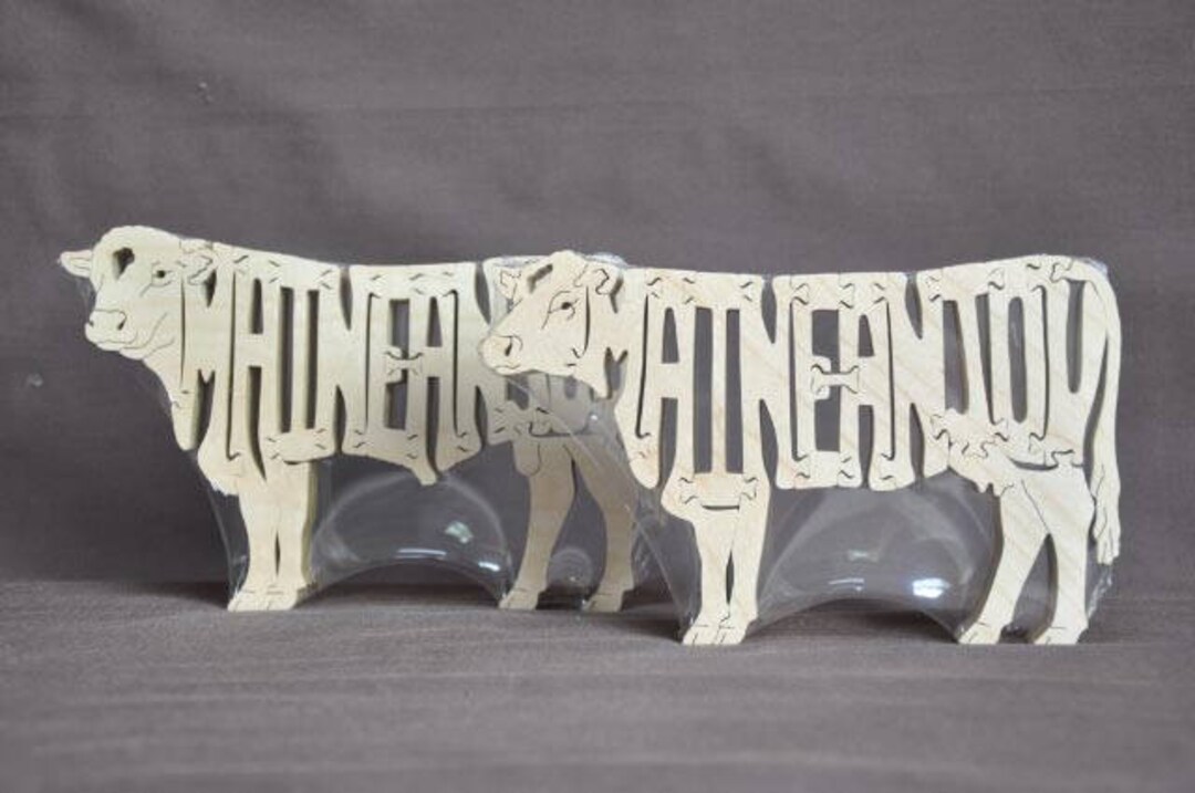 Maine Anjou Cow or Bull Cattle Puzzle Wooden Toy Hand Cut Art - Etsy