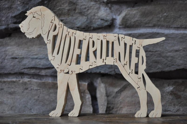German Pudelpointer Gun Hunting Dog Puzzle Wooden Toy Hand Cut - Etsy
