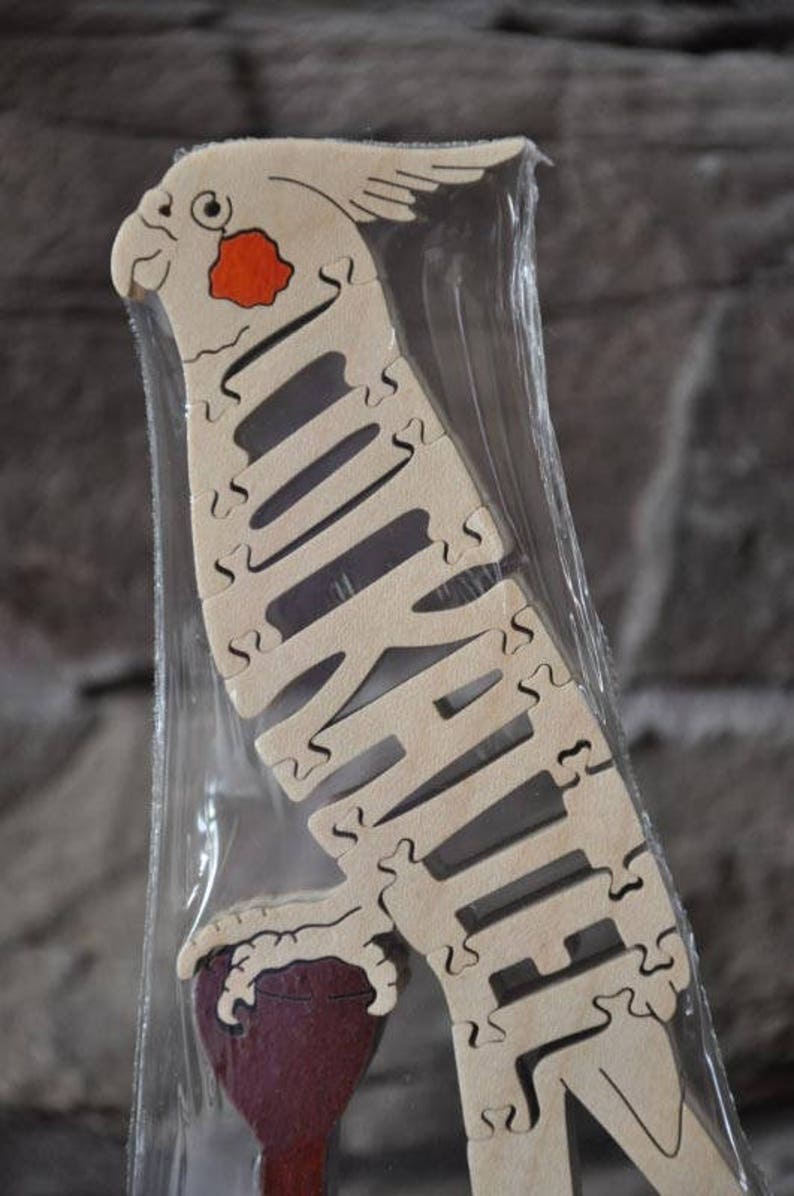 Cockatiel Bird Animal Puzzle Wooden Toy Hand Cut Figurine Art - Etsy