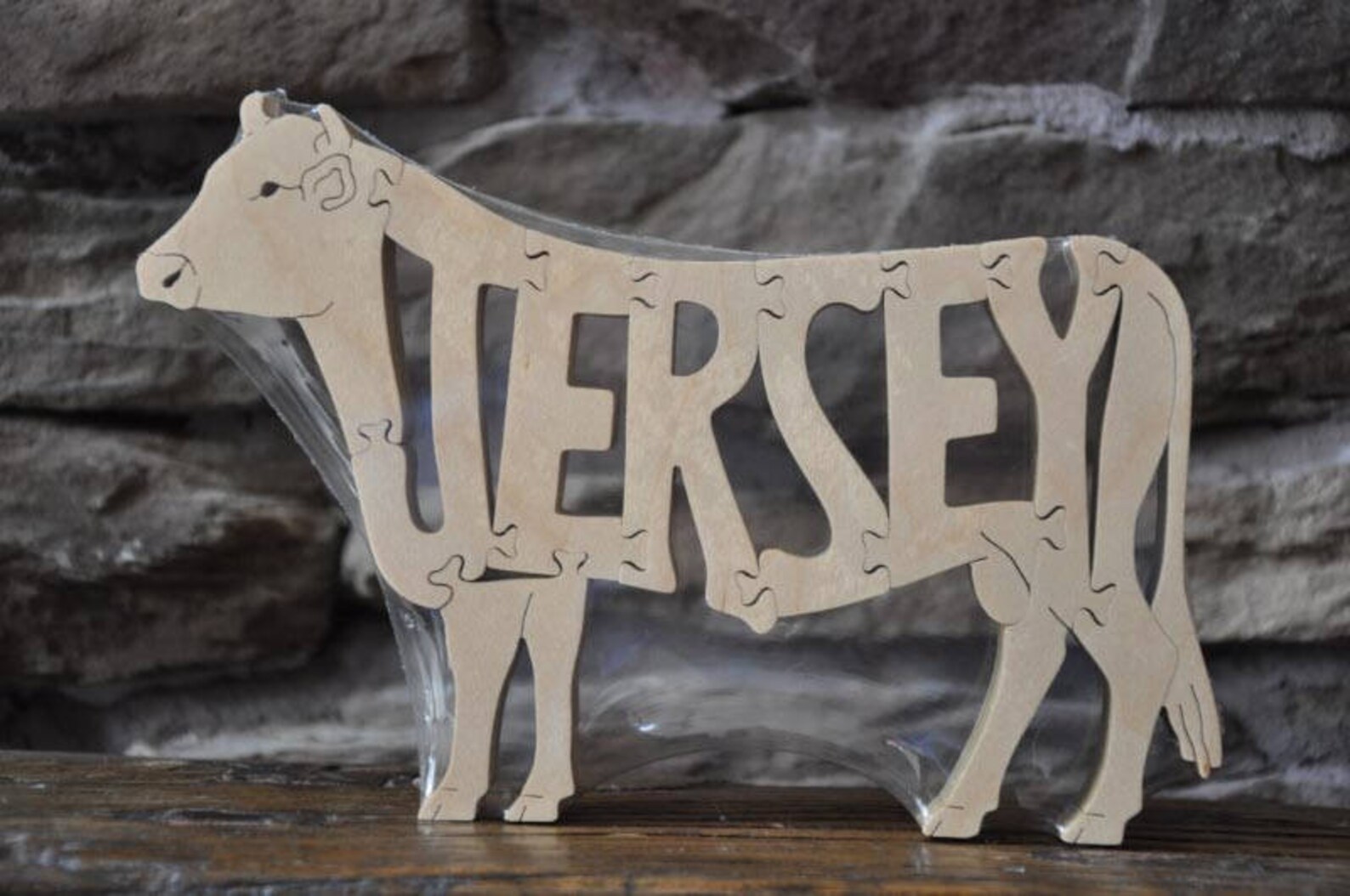 Jersey Cow or Bull Wooden Farm Puzzle Toy Hand Made Figurine - Etsy