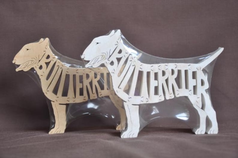 Bull Terrier Dog Puzzle Wooden Toy Hand Cut Figurine Art - Etsy