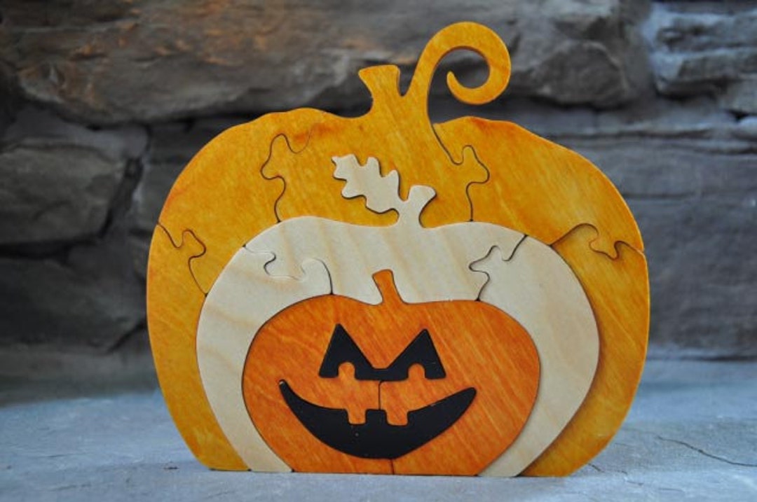Jack O Lantern Pumpkin Holiday Halloween Fall Puzzle Wooden - Etsy Canada