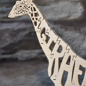 NEW Wood Giraffe Animal Puzzle Wooden Toy Hand Cut With Scroll Saw - Etsy