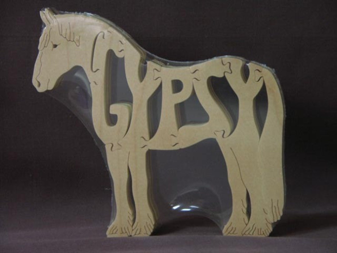 Gypsy Vanner Tinker Horse Puzzle Wooden Toy Hand Cut With Scroll Saw ...