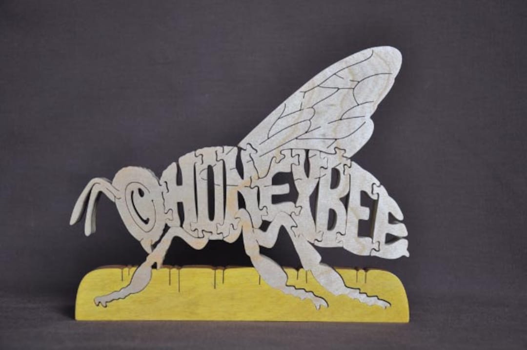 SALE Honey Bee Adorable Puzzle Wooden Toy Hand Cut With Scroll Saw ...