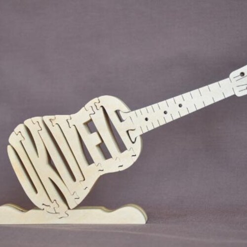 Ukulele Musical Instrument Puzzle Wooden Toy Hand Cut With - Etsy