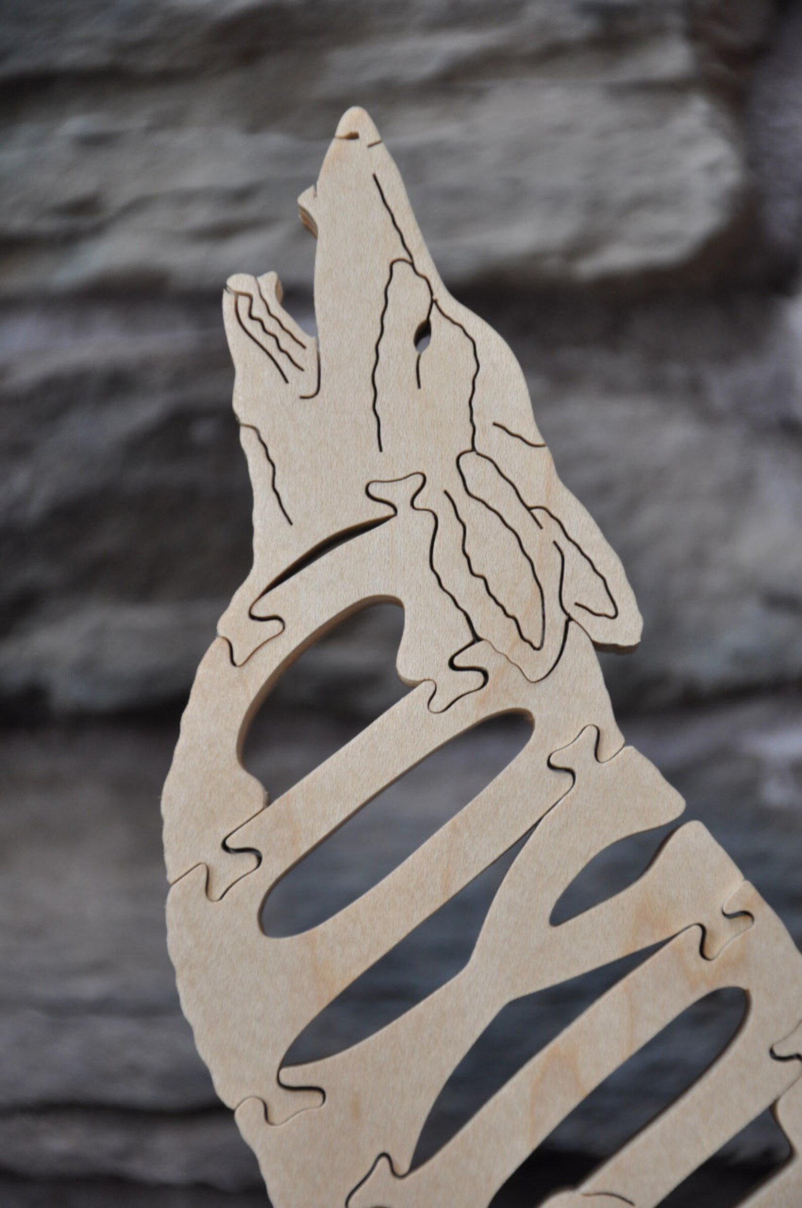 NEW COYOTE Wooden Animal Puzzle Hand Cut Wood West Toy - Etsy
