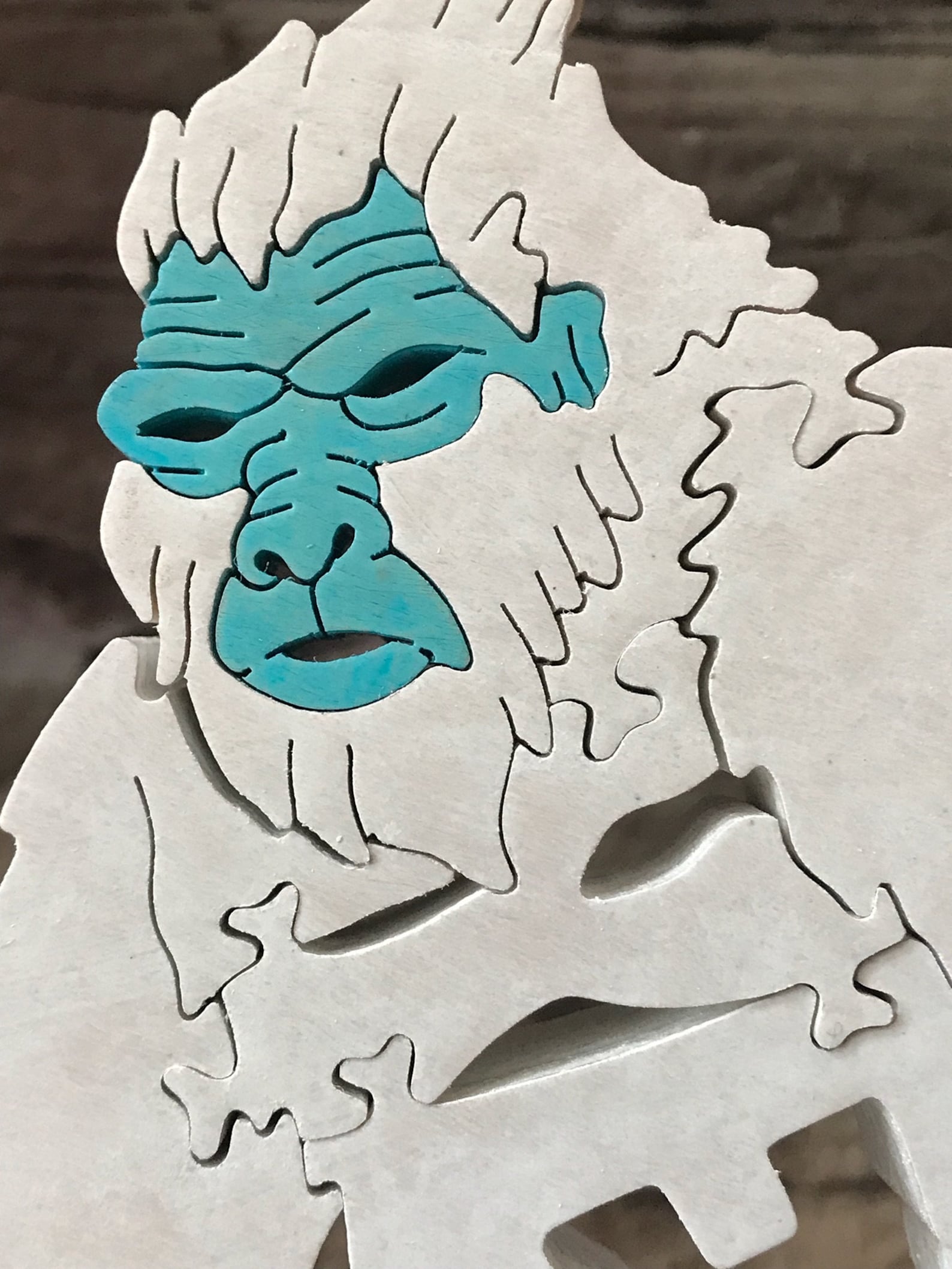 Yeti Abominable Snowman Fun Animal Puzzle Wooden Toy Hand Cut - Etsy