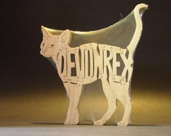 Cat Puzzle Wooden Toy Hand Cut With Scroll Saw Figurine Art - Etsy