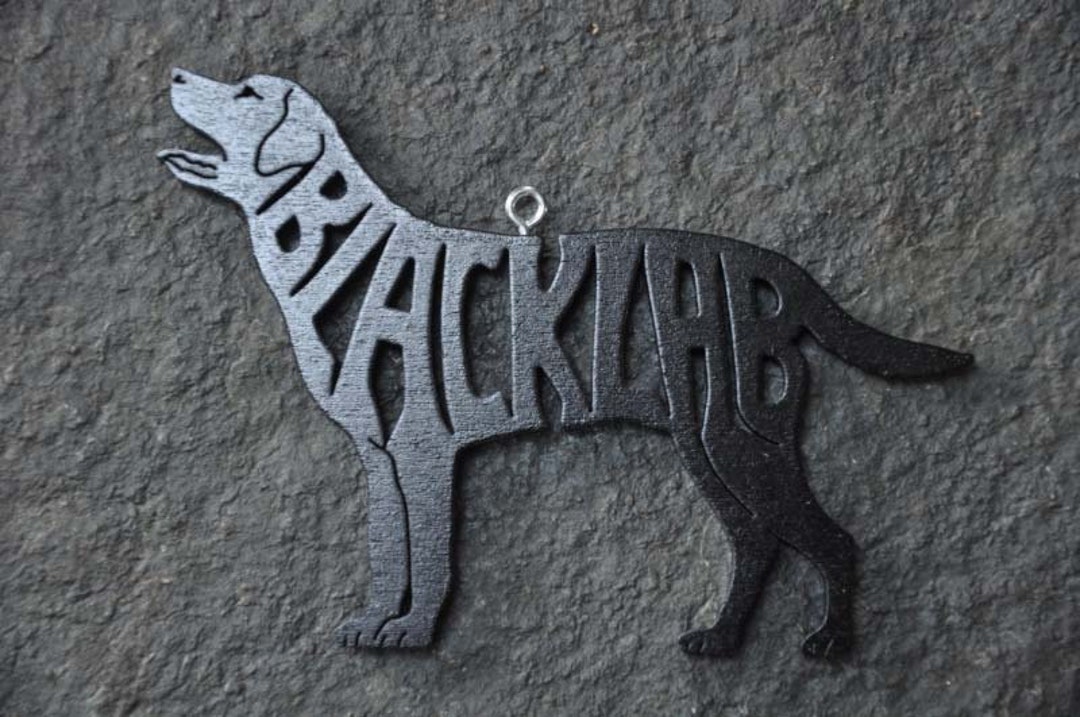 Black Lab Labrador Retriever Dog Ornament Wooden Hand Cut Christmas ...