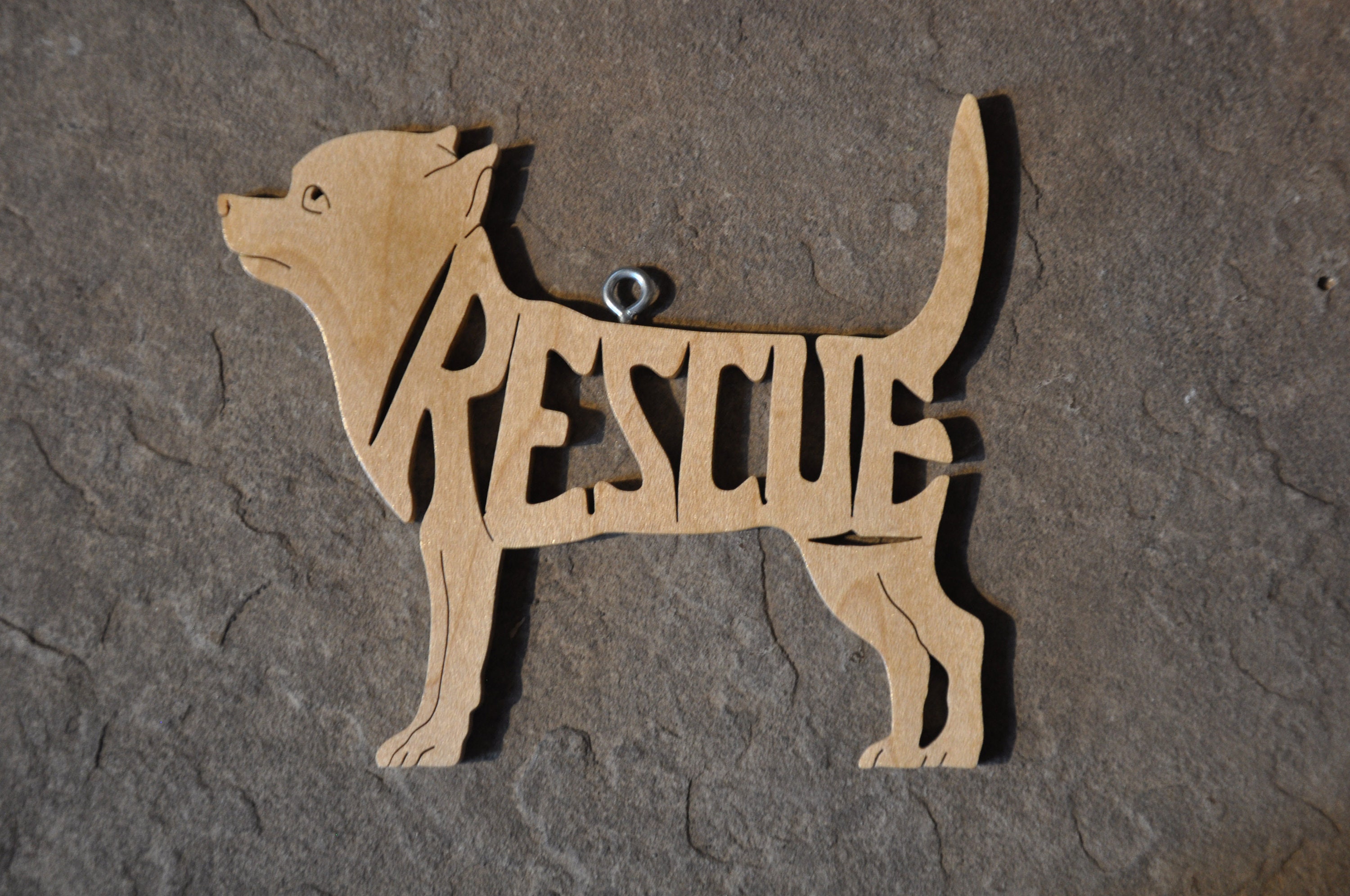 Chihuahua Rescue Adopt Dog Wooden Decoration Ornament Wood Cut Out Gift ...
