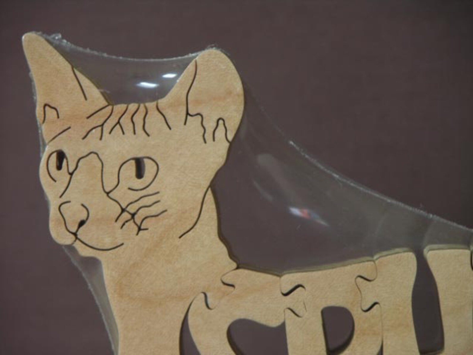 Sphynx Cat Puzzle Wooden Toy Cut with Scroll Saw Art Figurine | Etsy