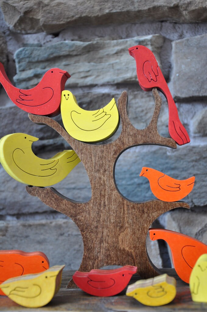 Beautiful Natural Birds with Fall Tree Puzzle Color Choice Toy | Etsy