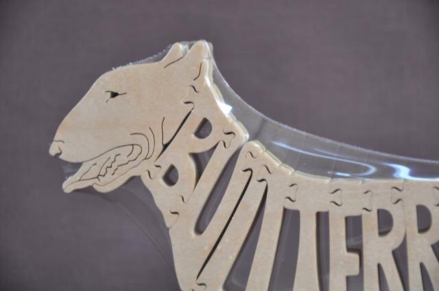 Bull Terrier Dog Puzzle Wooden Toy Hand Cut Figurine Art - Etsy