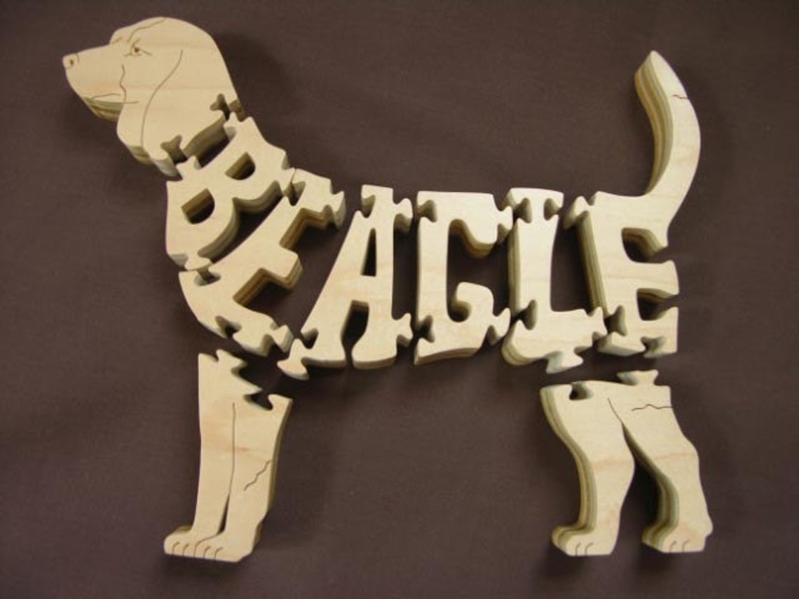 Beagle Hunting Dog Puzzle Wooden Toy Hand Cut Figurine Art - Etsy UK