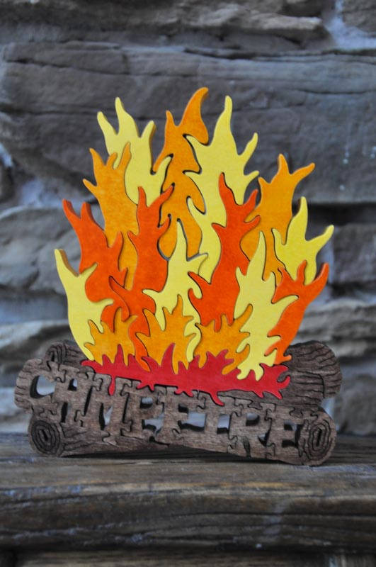 Campfire FUN Hand Cut Wooden Camping Fire Puzzle Toy Made in | Etsy