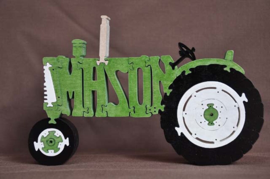 Custom Name Personalized Farm Tractor Wooden Toy Puzzle Hand Cut - Etsy